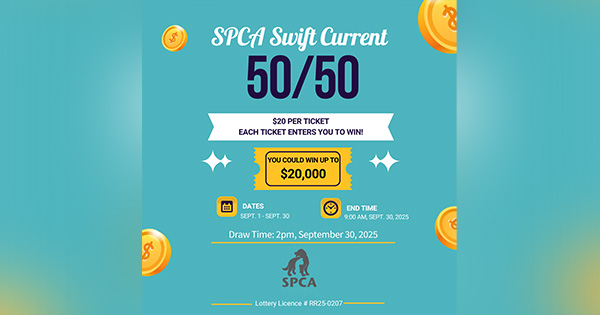 Order tickets for the SPCA Swift Current September 50/50 | Raffle Nexus